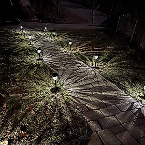 SuLethe Solar Pathway Lights Outdoor, 6 Pack Solar Powered Led Garden Lights, Waterproof Landscape Lighting for Patio, Lawn, Driveway, Walkway (Cold White)