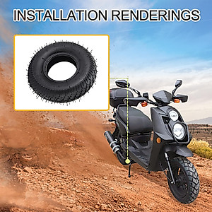 GOOFIT 2.80/2.50-4 280/250-4 2.80-4 Tire Tyres Metal Curved mouth valve TR87 For Electric Pneumatic Air Filled Hand Truck Utility Cart for Old Man Razor bike Scooter wheelbarrows trolleys