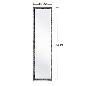 FANYUSHOW Full Length Mirror Explosion-Proof Wall Mounted Hanging Mirror Door Mirror Full Length for Bedroom, Living Room, Room Decor 50"x 14", Black