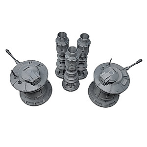 Tabletop Terrain Turrets + Generator Massa'Dun by War Scenery for Star Wars Legion and Sci-Fi Wargames and RPGs 28mm 35mm 1:47