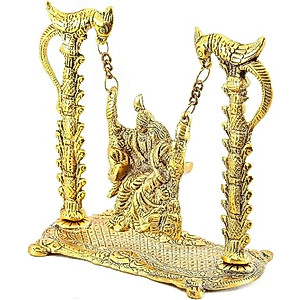 LCRAFT Metal Radha Krishna Swing Jhula Decorative Showpiece, (Metal Radha Krishna JULLA)