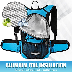 Hydration Pack Hiking Water Backpack - Miracol Insulated Water Bag with 2L Bladder Blue