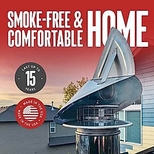 Chimcare Chimney Cap - Wind Directional Chimney Cap, Wind-Driven Chimney Cover, Round Stainless Steel Chimney Cap, for Non-Air Cooled Chimneys, Easy to Install, USA-Made, 6 inches Round 6” Round 6” Round 6”
