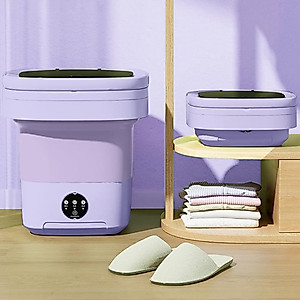 Nidouillet 11L portable washing machine, mini washing machine for underwear and baby clothes,Comes with a drain basket and drainpipe for apartments, dormitories, hotels, and outdoor camping