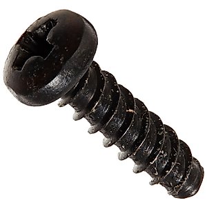 Small Parts 0306LPPB Steel Thread Rolling Screw for Plastic, Black Oxide Finish, Pan Head, Phillips Drive, #3-24 Thread Size, 3/8" Length (Pack of 100)