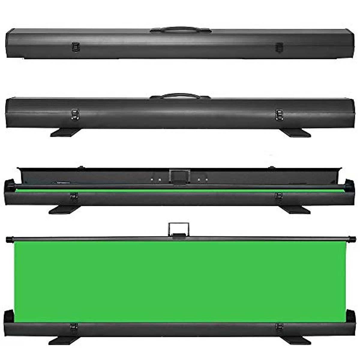 KHOMO GEAR Collapsible Chromakey Panel Green Screen for Photo Backdrop Video Studio, Live Game, Portable Pull Up, Solid Aluminium Base Wrinkle-Resistant Fabric, Auto-Locking Air Cushion Frame