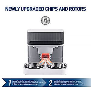 JAMOTOLLY Automatic Cat Feeder,Automatic Dog Feeder with HD Camera,5L Double Stainless Steel Bowls Pet Feeder with APP,Smart Food Dispenser for Cat and Dog,10s Voice Recorder Dual Power Mode 3 Heights