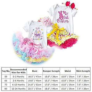 My 1st Easter Baby Romper Tutu Dress+Shiny Crown Headband Cake Smash Princess Pageant Dress Fancy Tulle Mesh Clothes 3PCS Skirt Set for Kids Newborn Infant Toddler Pink(3pcs) 3-6 Months