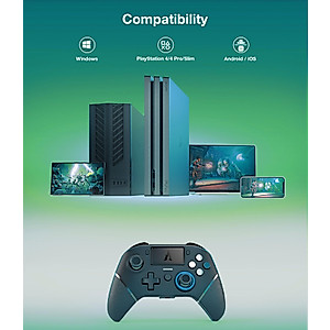 ASUSPORACE AUROCE Wireless Controller for PS4 Pro/Slim/PC, PS4 Controller Pro Gamepad with ALPS Joystick Hall Trigger Dual Vibration Mapping Button, Substitute for PlayStation 4 DualShock 4[1 Pcs]