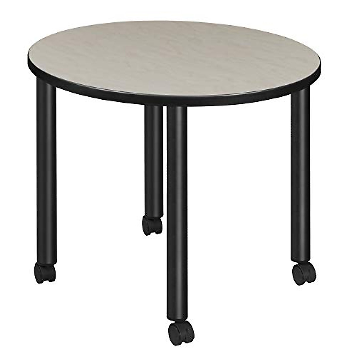 Regency Kee Round Mobile Breakroom Tables, Medium, Maple/Black