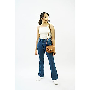 BERLINER BAGS Vintage Shoulder Bag Pavia, Small Leather Shoulder Bag, Handbag for Women - Brown