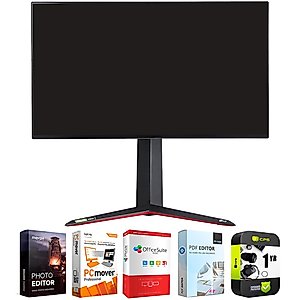 LG 27GN950-B 27 inch Ultragear 4K UHD Nano IPS 1ms 144Hz G-Sync Gaming Monitor Bundle with 1 YR CPS Enhanced Protection Pack and Elite Suite 18 Standard Editing Software Bundle