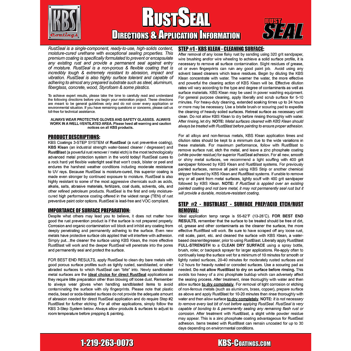 KBS Coatings 50001 Gloss Black System Sampler, KBS Klean (8oz.), Rust Blast (8oz.)and Rust Seal (8oz.)