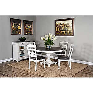 Sunny Designs Carriage House 41" Ladderback Chair with Cushion Seat in White