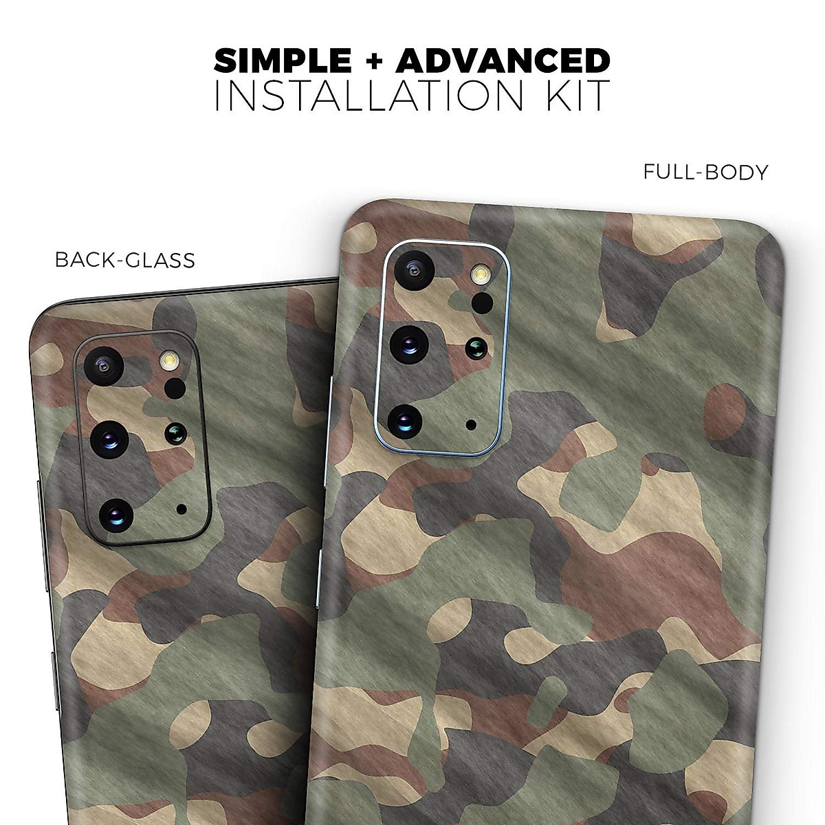 DesignSkinz Traditional Camouflage Fabric Pattern Protective Vinyl Decal Wrap Skin Cover Compatible with The Samsung Galaxy S20 (Screen Trim & Back Glass Skin)
