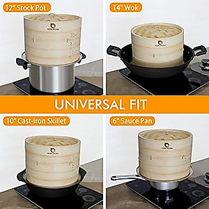 HAPPi STUDIO Steamer Ring Stainless Steel Adapter for 8 to 11inch Bamboo Steamer