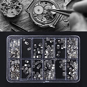 240pcs Watch Case Clamp Adapter Watch Crown Parts for 2824 2836 2846 Housing Movement Fixing Screw Washer