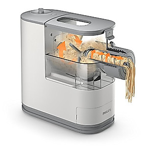 Philips Compact Pasta and Noodle Maker with 3 Interchangeable Pasta Shape Plates - White - HR2370/05