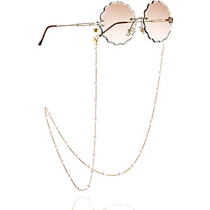 BLOOMMAY Pearl Eyeglass Chains for Women 18K Gold Plated Sunglasses Eyewear Elegant Strap Holder Women's Eyeglass Chains