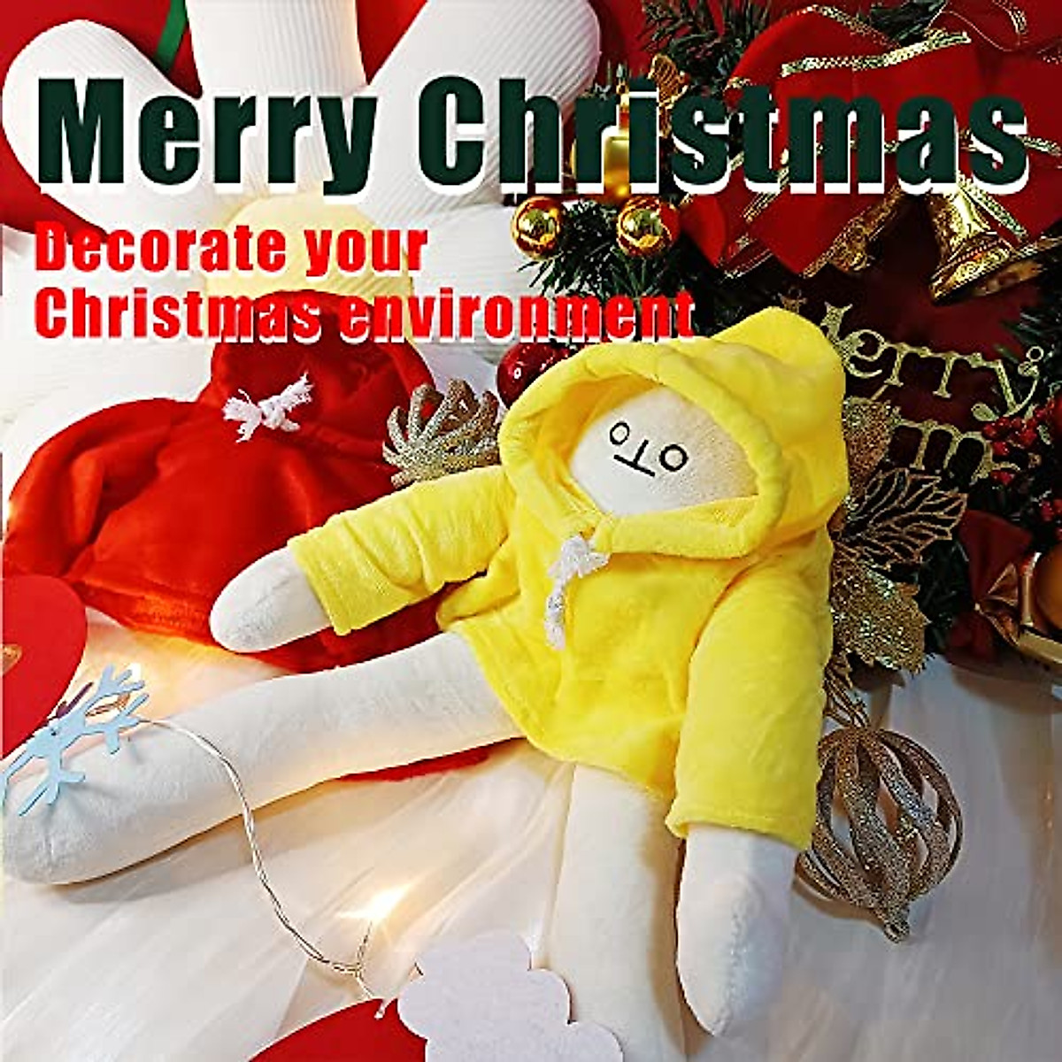 Plush Banana Man Doll, Weird Plush Banana Stuffed Animals Doll with Magnet, Creative Stuffed Toy Funny Changeable Plush Pillow Decompression Toy Gifts for Kids Christmas Birthday Party (16 inch)