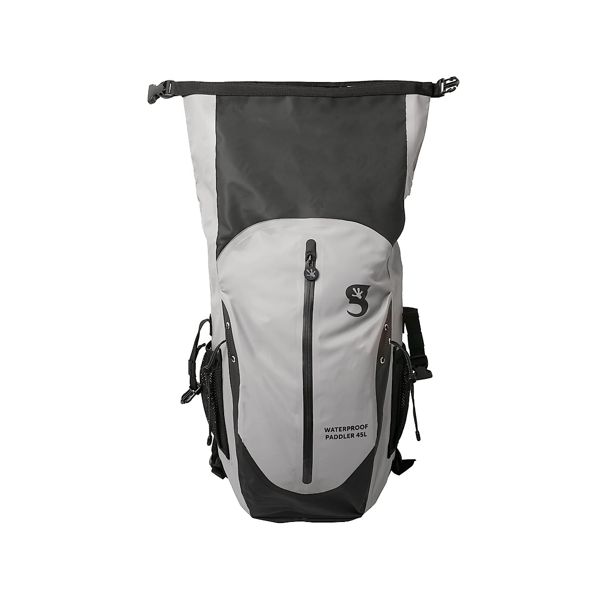 geckobrands Paddler Waterproof 45L Backpack, Large Dry Bag with Padded Shoulder Straps, Waist Strap, Chest Strap, Grey