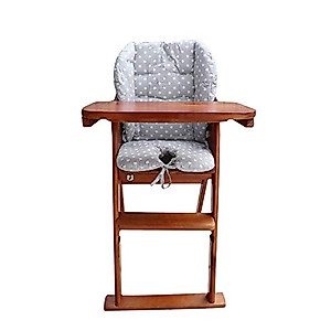 Twoworld High Chair Cushion, Large Thickening Baby High Chair Seat Cushion Liner Mat Pad Cover Breathable Suitable for All Kinds of Baby Dining Chairs (Fashion Gray Star)