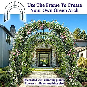 YardGrow Large Garden Support Arch Frame Climbing Plant Arch Arbor for Various Climbing Plant Roses Vines Birthday Wedding Party Decoration Pergola Frame (16' x 7' x 7')