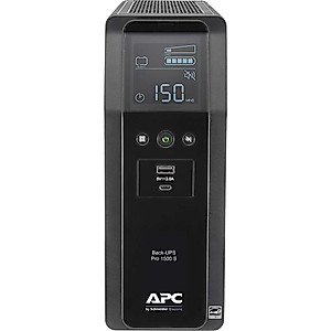 APC Sine Wave UPS Battery Backup & Surge Protector, 1500VA, APC Back-UPS Pro (BR1500MS) Bundle Including 16GB DataTraveler
