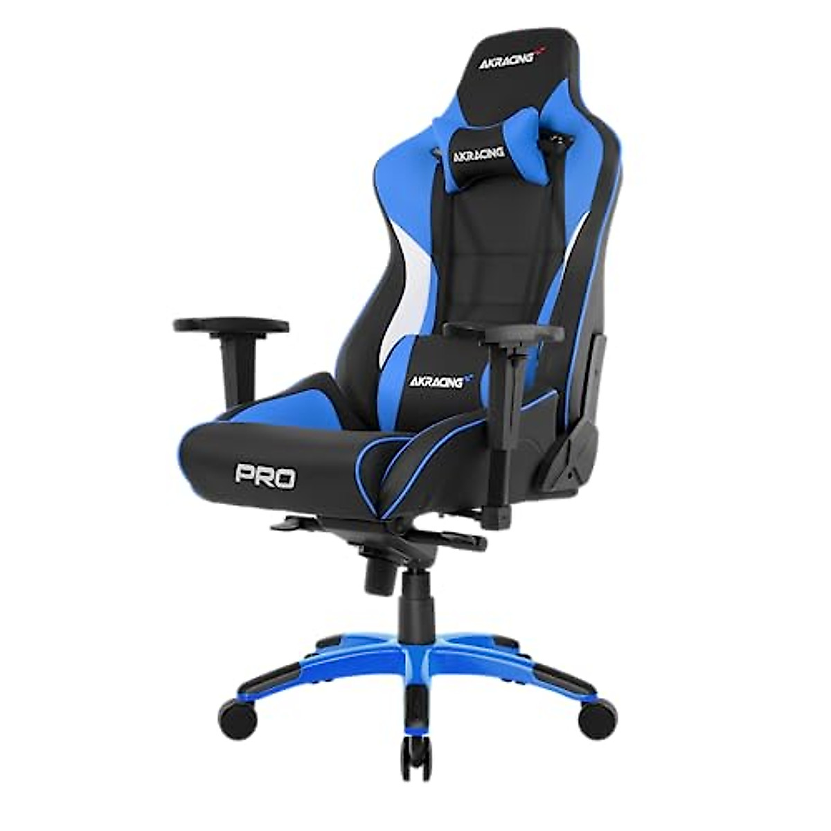 AKRacing Masters Series Pro Luxury XL Gaming Chair with High Backrest, Recliner, Swivel, Tilt, 4D Armrests, Rocker & Seat Height Adjustment Mechanisms, 5/10 Warranty,Blue - AK-PRO-BL