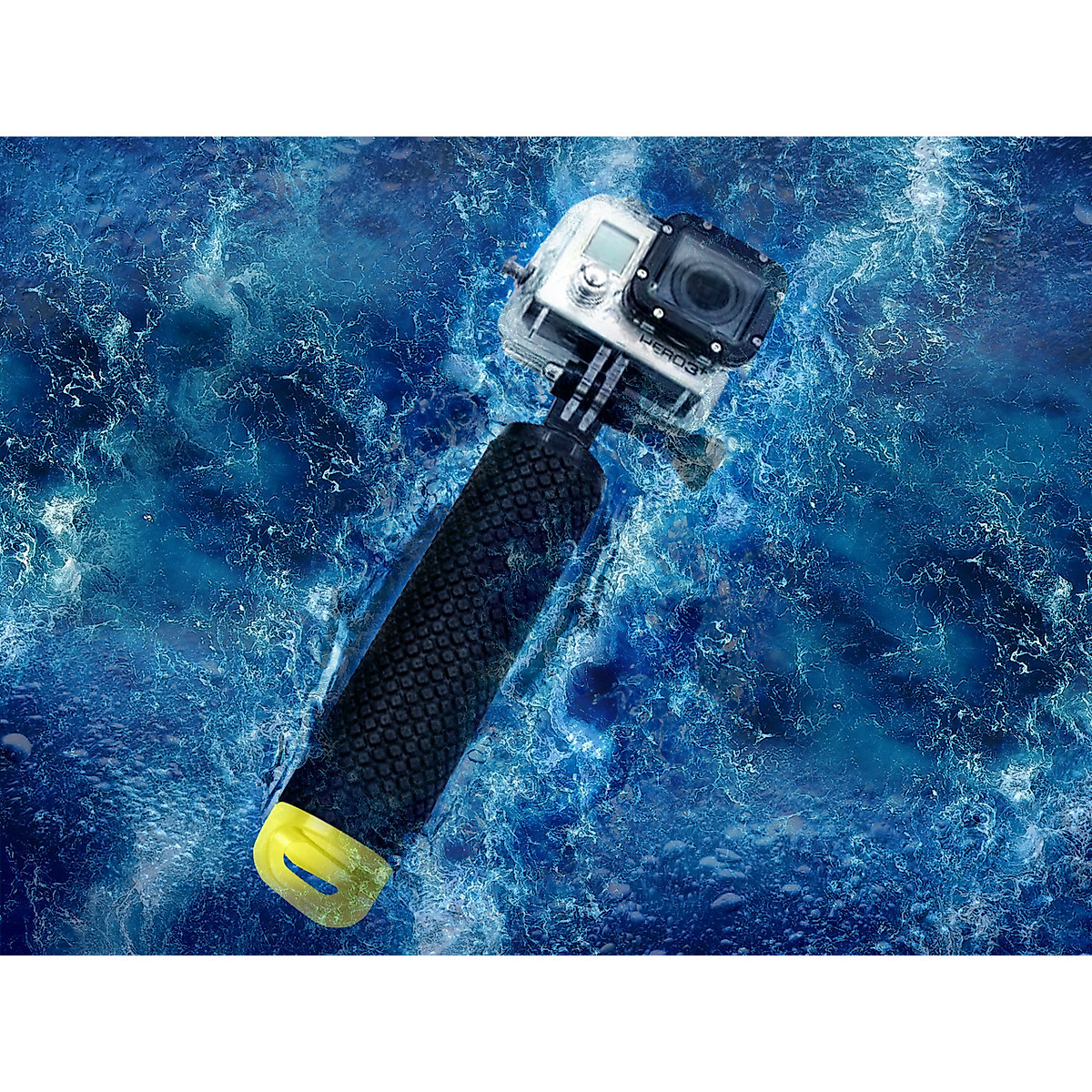 Waterproof Floating Hand Grip Compatible with GoPro Hero 12 11 10 9 8 7 6 5 4 3+ 2 1 Session Black Silver Camera Handler & Handle Mount Accessories Kit for Water Sport and Action Cameras (Yellow)