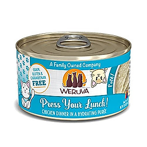 Weruva Classic Cat Paté, Press Your Lunch! with Chicken, 3oz Can (Pack of 12)