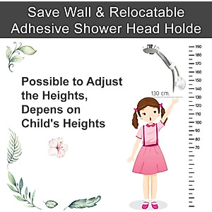BathBeyond Adjustable Shower Head Holder - Universal Wall Mount with Flexible Vacuum Suction Cup & Adhesive Sticker, Easy Installation for Handheld Showers No-Drill Shower Accessory Shower Head Stand