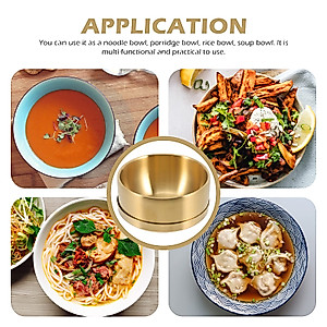 LUOZZY Stainless Steel Bowl Set Korean Rice Bowl Small Metal Mixing Bowls Unbreakable Dinner Bowl for Ice Cream, Cereal, Rice, Snack, Gold