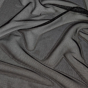 Power Stretch Mesh Black, Fabric by the Yard