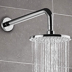 NearMoon Shower Arm, Extra Fixed Arm with Flange, Stainless Steel Wall-Mounted ShowerHead Arm (15 Inch, Chrome Finish)