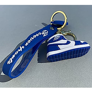 Sneaker Keychain, 3D Mini Basketball Shoe Keychains for Men Women Kids, Fashion Sports Keychains Gift for Sports Fan (KC-010-BLUE)