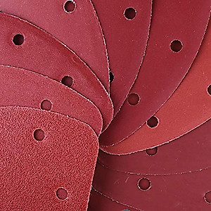 AUSTOR 100 Pieces Mouse Detail Sander Sandpaper Palm Sanding Sheets Hook and Loop Assorted 80/180/ 240/320/ 400/800/ 1000/1500/ 2000/3000 Grits