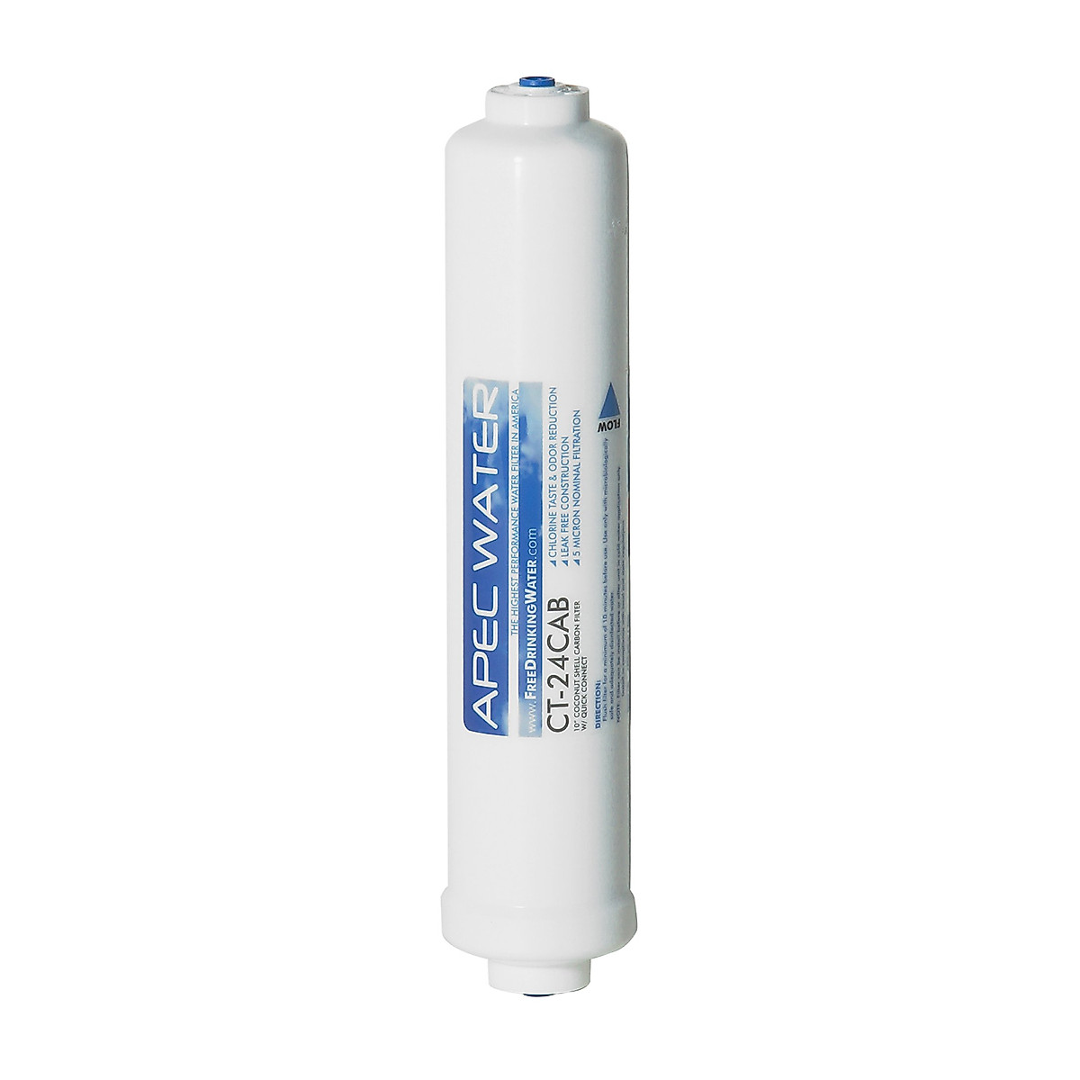 APEC Water Systems CT-24CAB US MADE 10"" Inline Carbon Pre-Filter with 1/4"" Quick Connect For ULTIMATE Series Countertop Reverse Osmosis Water Filter System"
