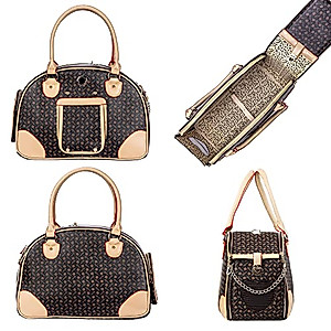 Adriene's Choice Luxury Pet Carrier, Puppy Small Dog Carrier, Cat Carrier Bag, Waterproof Premium PU Leather Carrying Handbag for Outdoor Travel Walking Hiking Shopping…