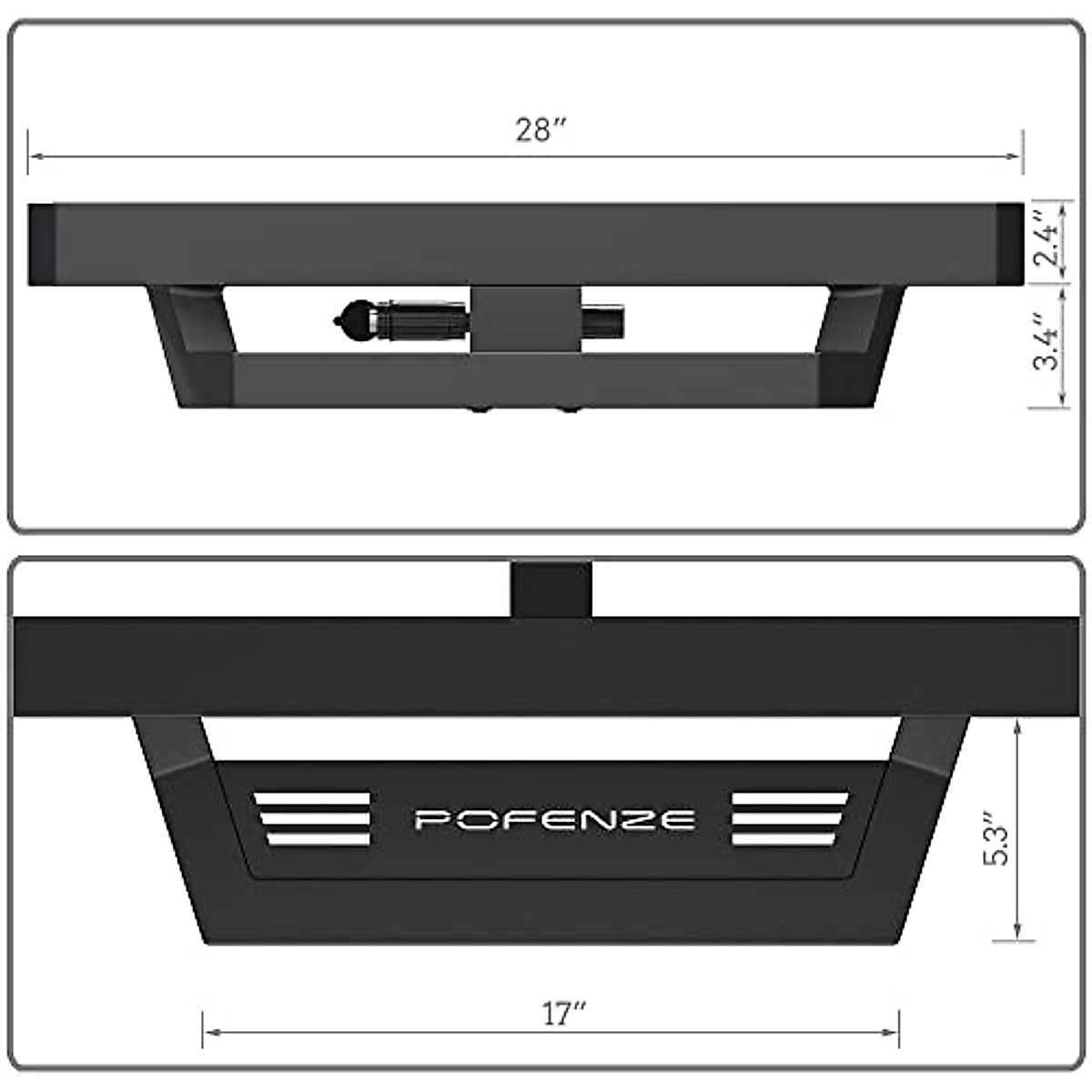 LONGSUN Tow Hitch Step fit for Truck with 2 inch Hitch Receivers Strong Steel Construction Textured Black with Pin Lock