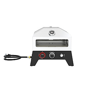 Nexgrill 12 in. Outdoor Gas Pizza Oven Portable Propane Pizza Grilling Stove, Easy Rotation System, Outdoor Kitchen, 15000BTUs, 182 sq. in. cooking space, Rear Access Smoker Box, Portable, 820-0084B