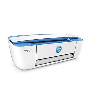 HP DeskJet 3755 Compact All-in-One Wireless Printer, HP Instant Ink, Works with Alexa - Blue Accent (J9V90A)
