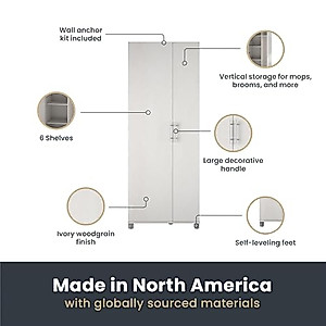 SystemBuild Evolution Camberly Tall Asymmetrical Cabinet in Ivory Oak