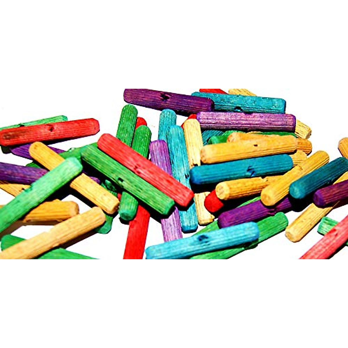 Wooden Wood Colored Blocks 50 Pins Grooved Parts for Bird parrot toys Lorie Amazon