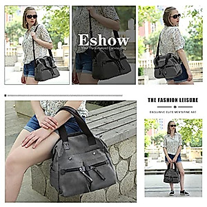 Eshow Women Canvas Shoulder Handbags, Satchel Handbags Cross-Body Bag Messenger Tote Bag for Women