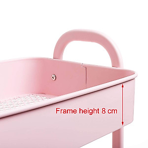 AGTEK Makeup Cart, Movable Rolling Organizer Cart, 3 Tier Metal Utility Cart