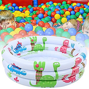 Kiddie Pool,Round Inflatable Baby Swimming Pool,Portable Inflatable Children Little Pump Cartoon Dinosaur Pool Kiddie Paddling Pool Indoor&Outdoor Toddler Water Game Play Center for Kids/Girl/Boy