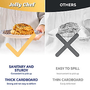 JOLLY CHEF 8.37 inch Disposable Paper Plates 140 Count Soak Proof, Cut Proof, Heavy Duty Printed Disposable Plate for Everyday Use