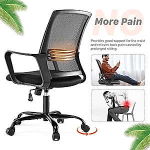 Office Chair - Mid Back Home Office Desk Chairs, Adjustable Height, Breathable Mesh