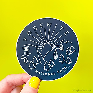 Yosemite National Park Sticker - Dishwasher Safe Nature Water Bottle Vinyl Sticker 3"x3"